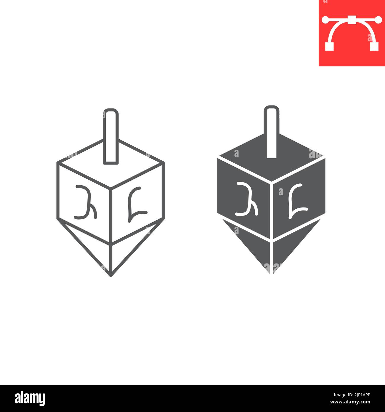 Dreidel line and glyph icon, hanukkah and holiday, dreidel vector icon ...