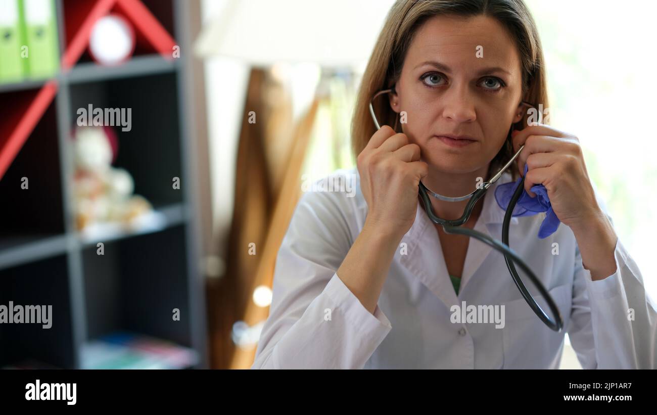 Portrait serious caucasian female doctor hi-res stock photography and ...