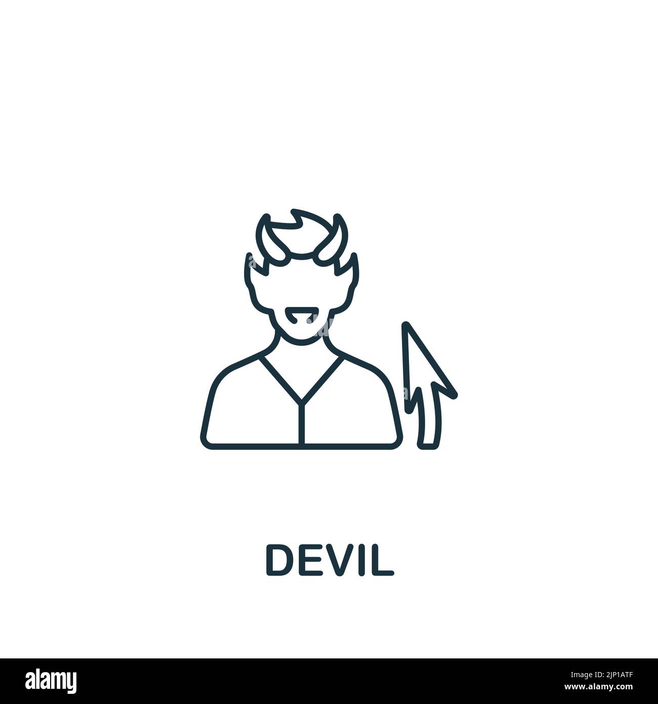 Devil icon. Monochrome simple line Game Element icon for templates, web ...