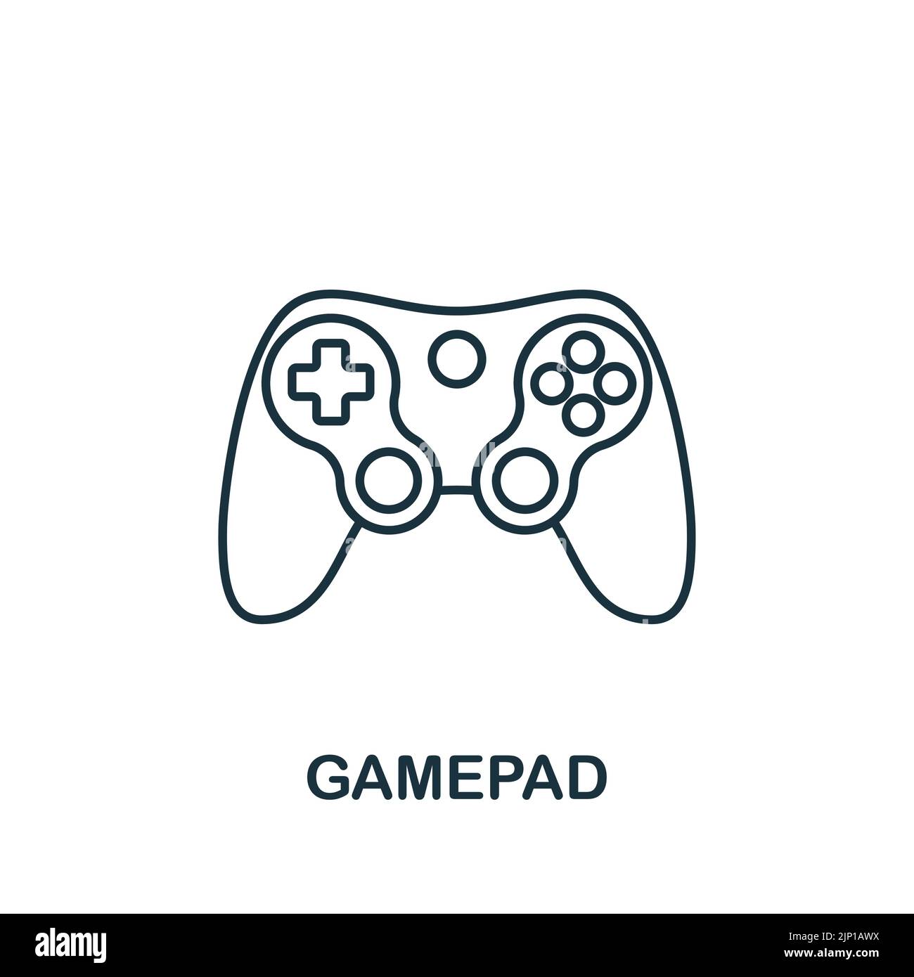 Gamepad Icon Monochrome Simple Line Game Element Icon For Templates Web Design And