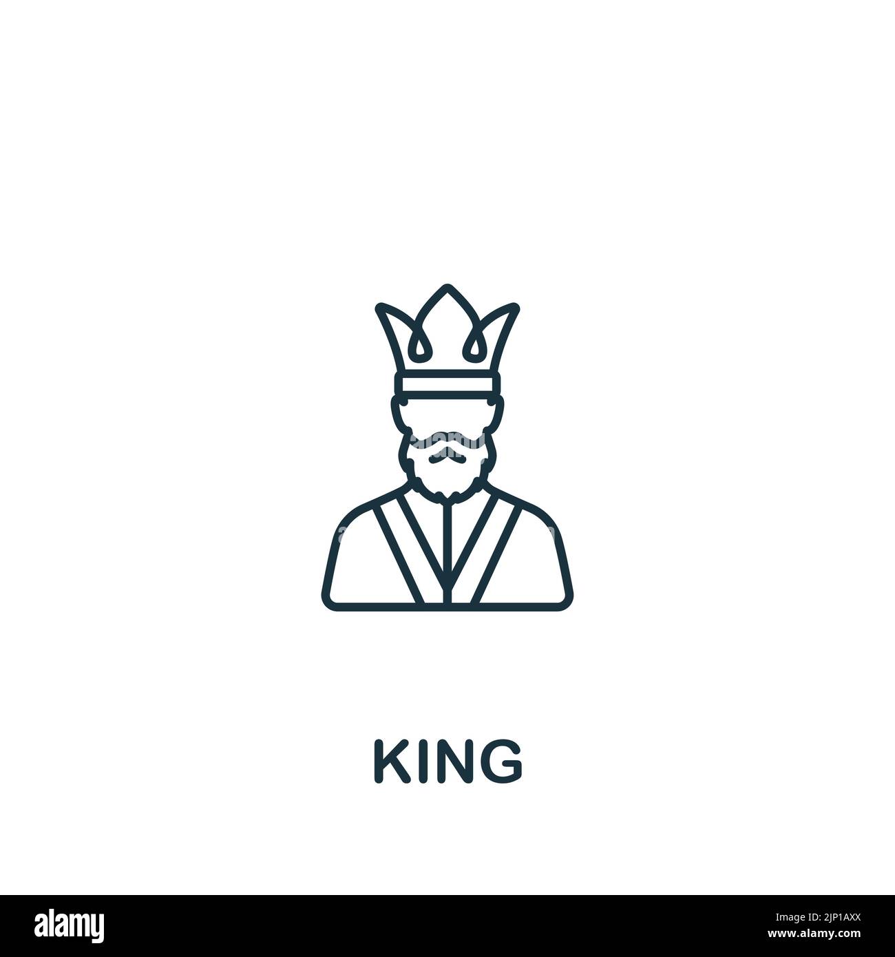 King icon. Monochrome simple line Game Element icon for templates, web ...