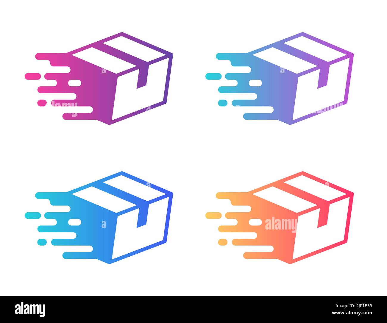 fast delivery color vector icons with trendy gradients isolated on ...