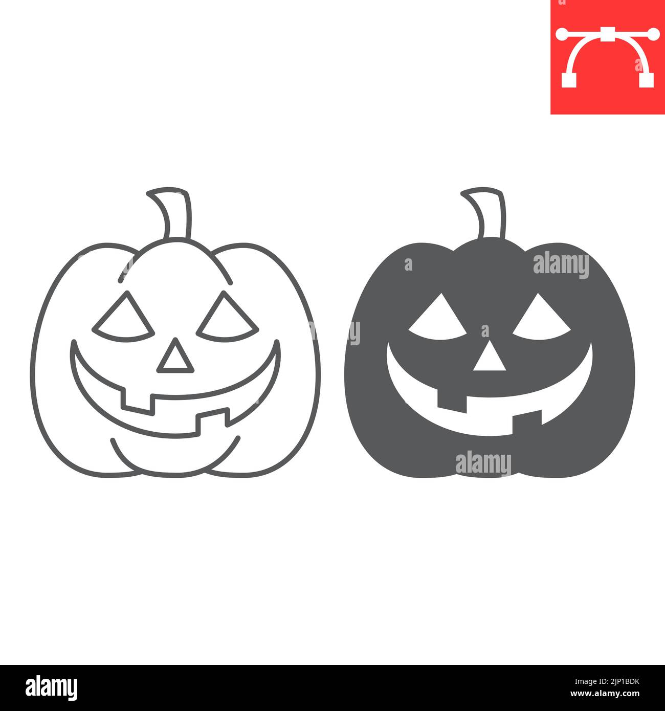 Pumpkin line and glyph icon, halloween and scary, halloween pumpkin ...