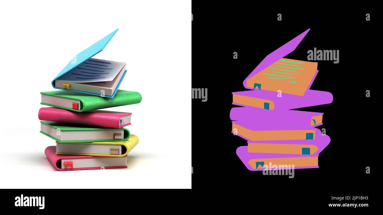 online library services learning concept blank books in stack 3d ...