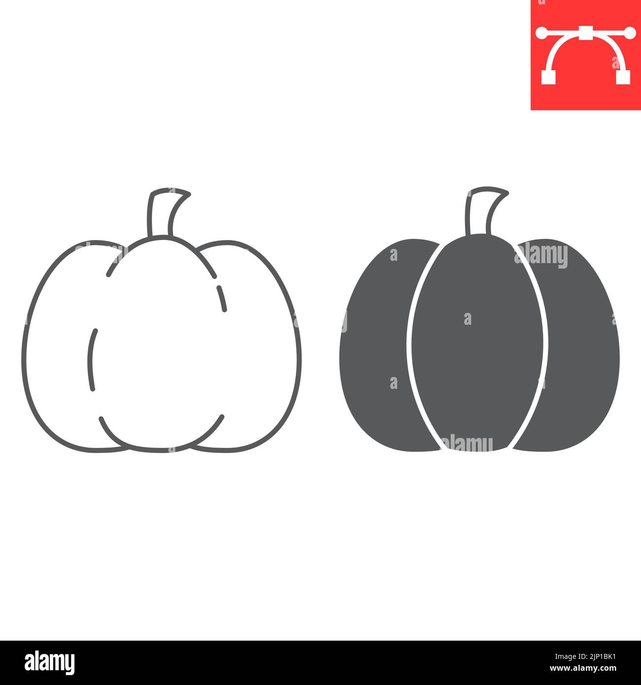 Pumpkin line and glyph icon, thanksgiving and vegetarian, pumpkin ...