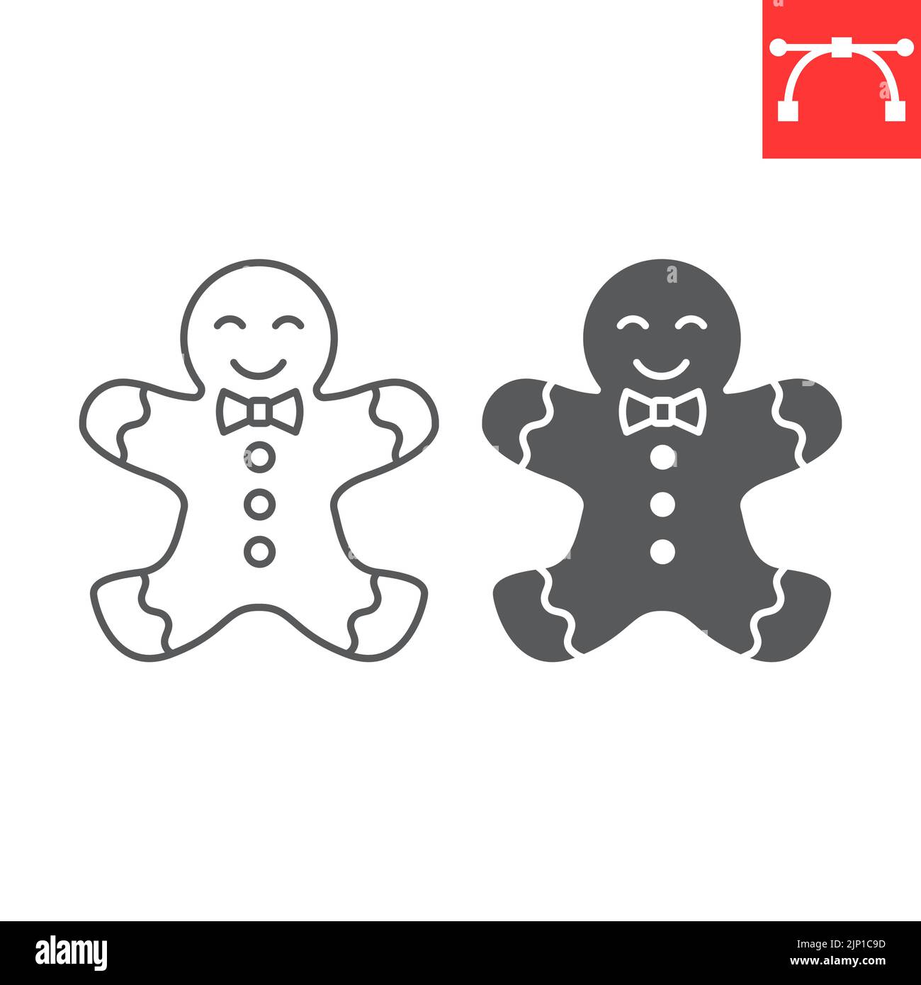 Gingerbread man line and glyph icon, Christmas and sweet, Gingerbread ...