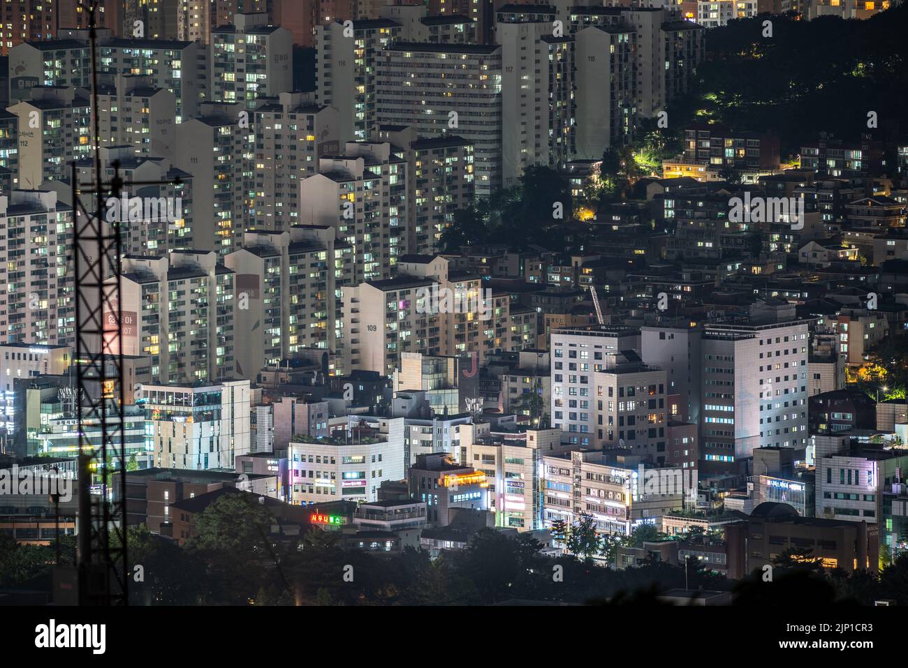 Seoul night cityscape view, South Korea travel on 12 August 2022 Stock ...