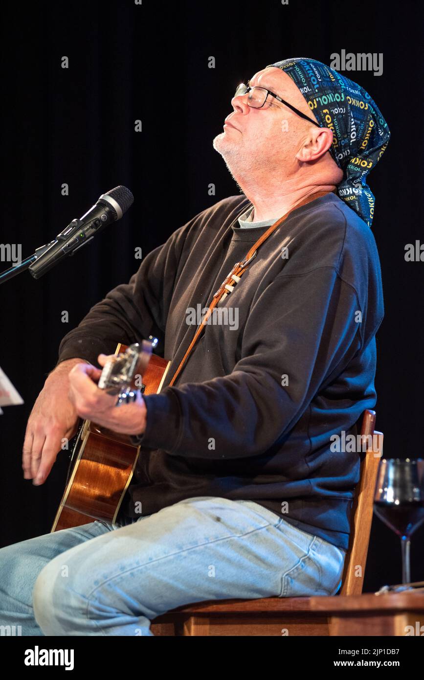 South African singer songwriter, Koos Kombuis, performing at Kalfiefees ...