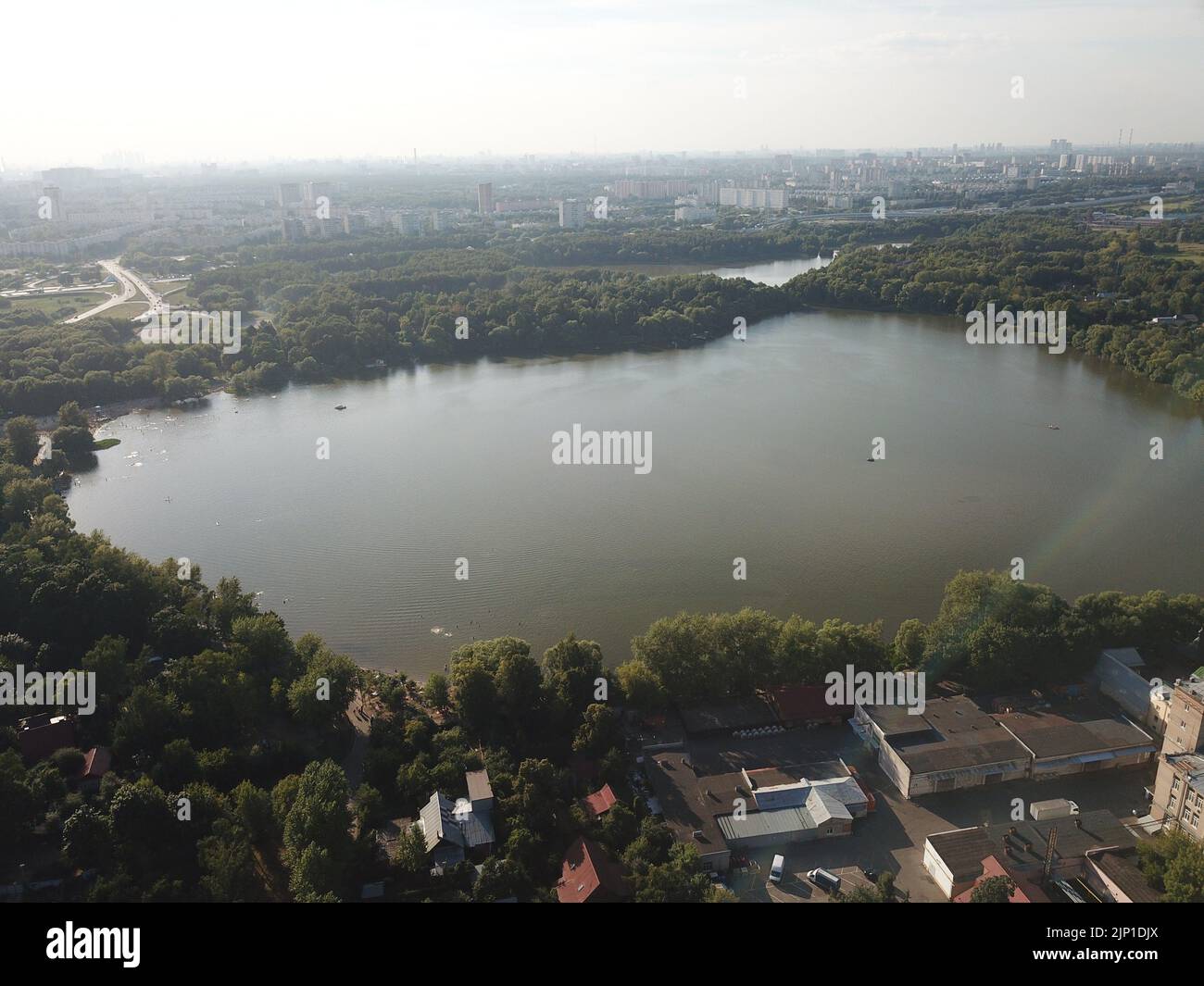 Moscow. Natural and historical Kosinsky park. View of Lake Beloye Stock ...