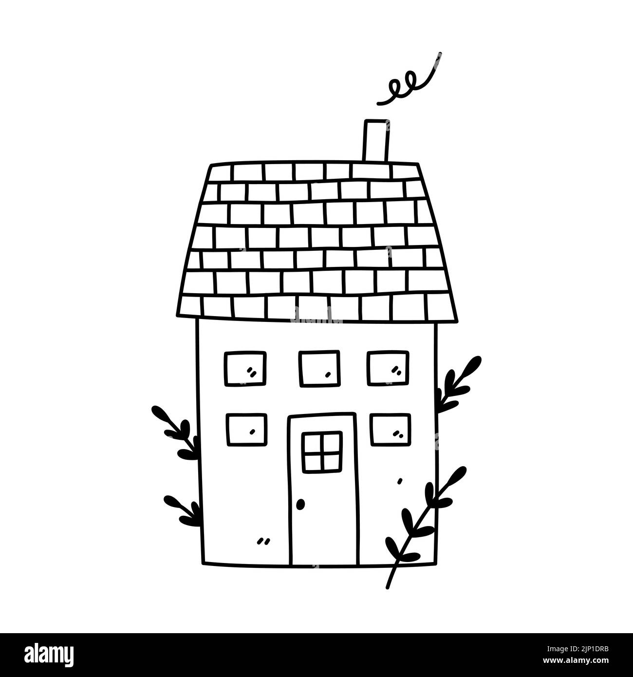 Cartoon tiny house Black and White Stock Photos & Images - Alamy