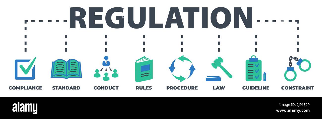 REGULATION. Concept with icons and signs on white Stock Vector Image & Art - Alamy
