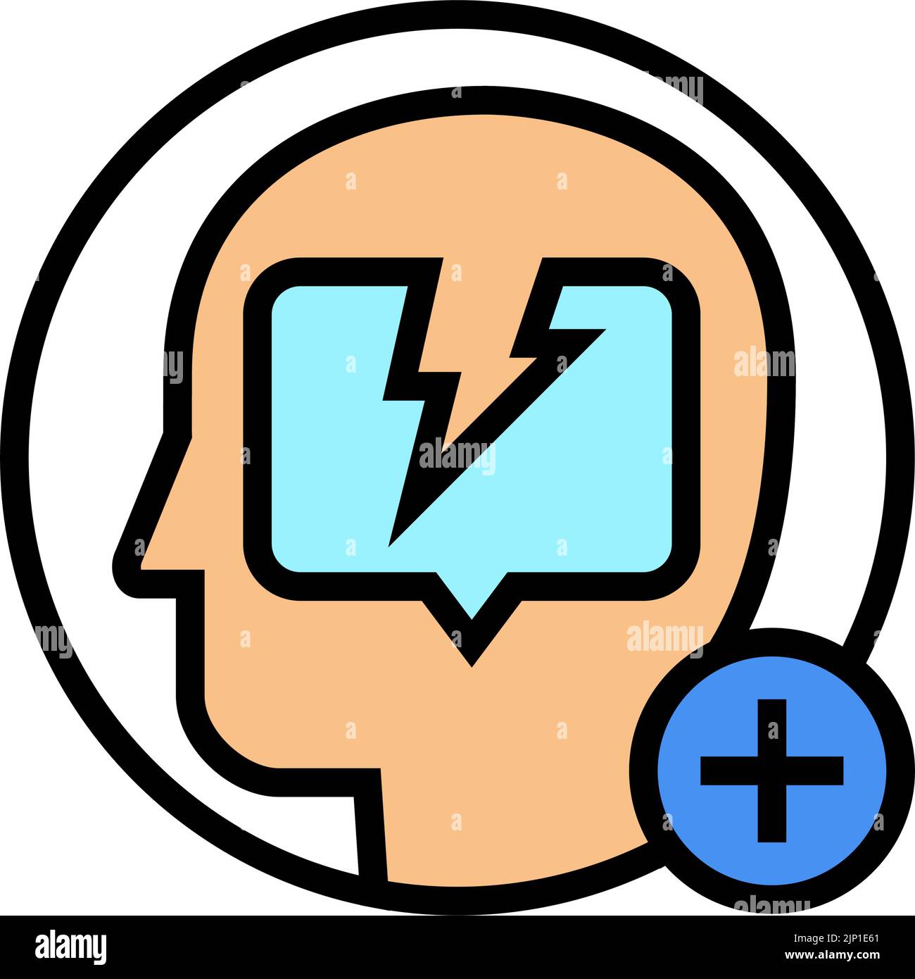 poor mental health check color icon vector illustration Stock Vector ...
