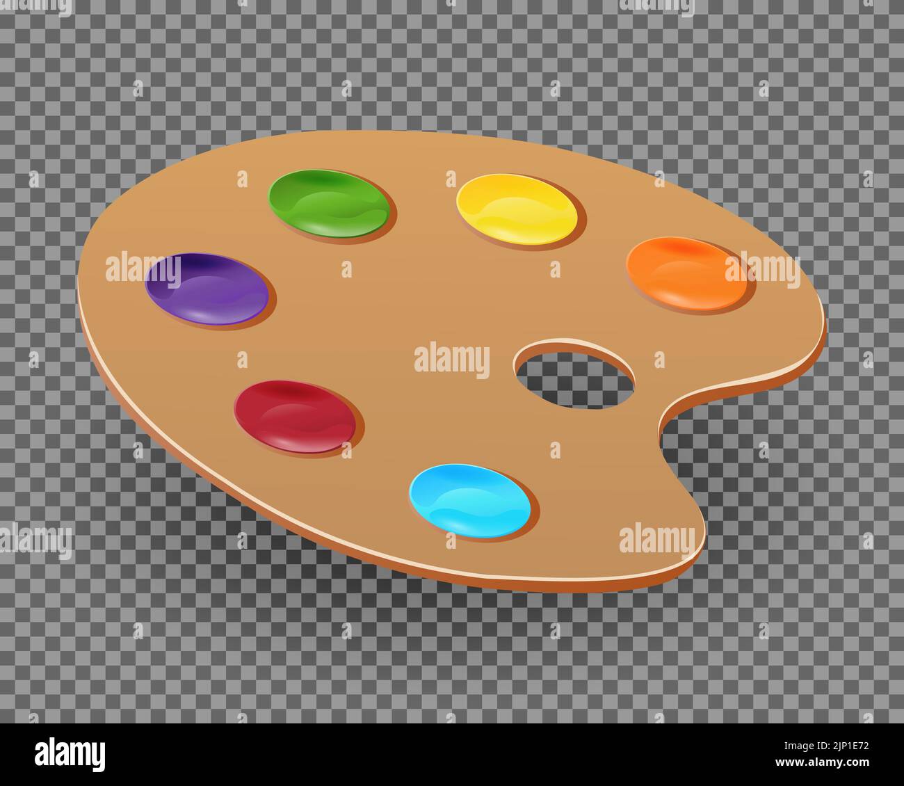 Palette with paints isolated on a transparent background. Paints ...