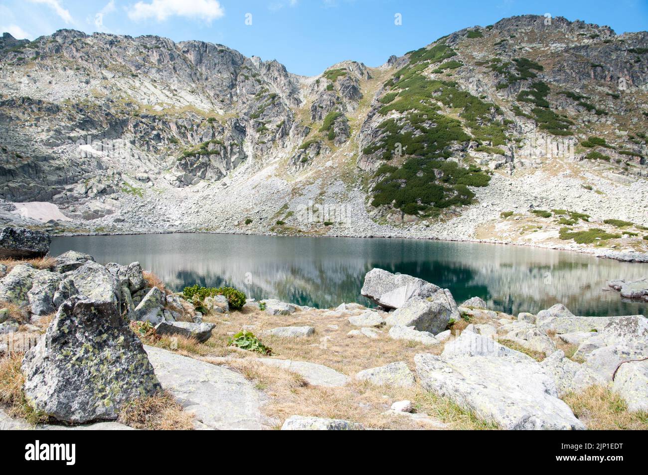 View from the high parts of Rila Mountain in Bulgaria, Rila lakes Stock ...