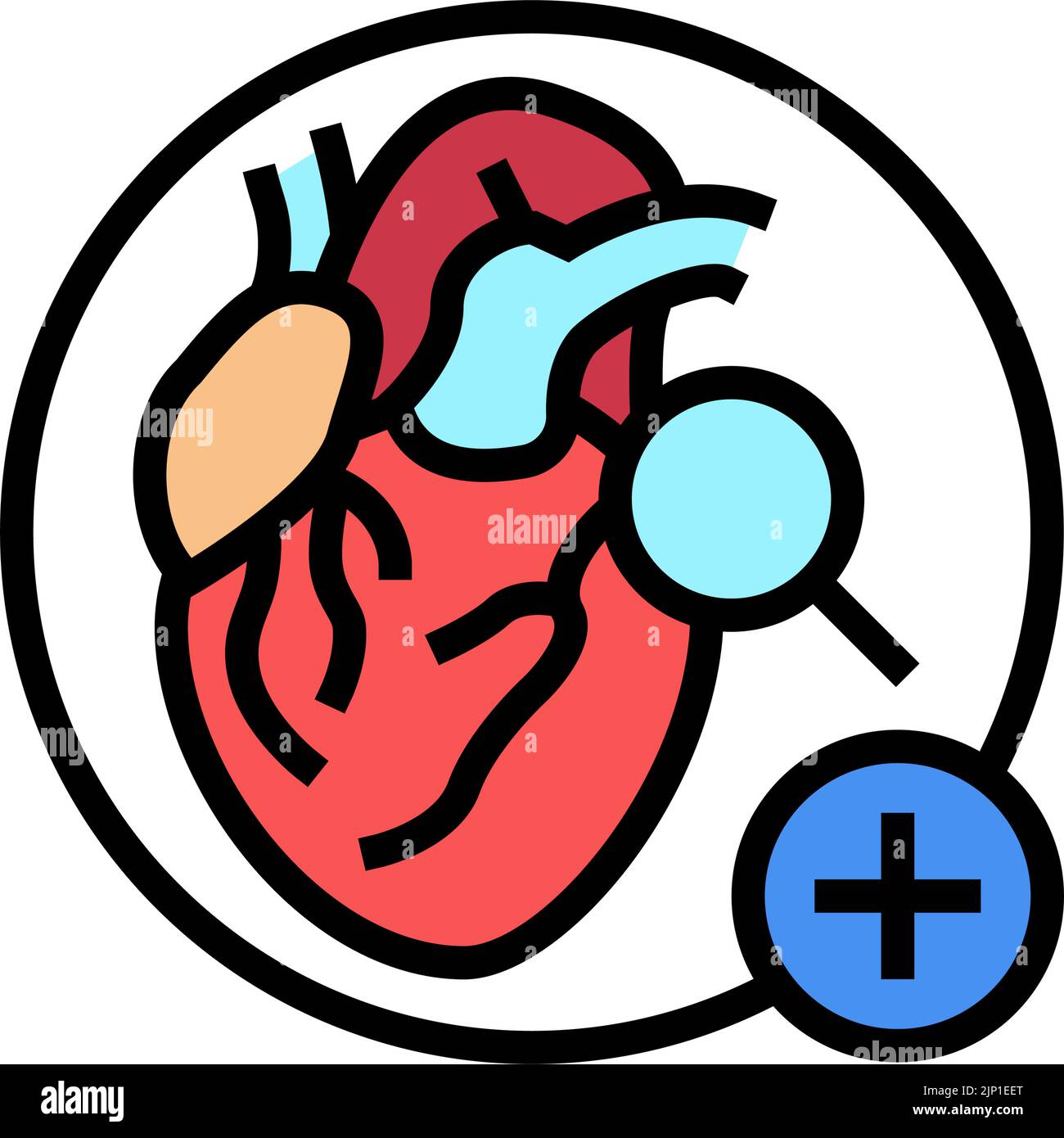 heart health check color icon vector illustration Stock Vector Image ...