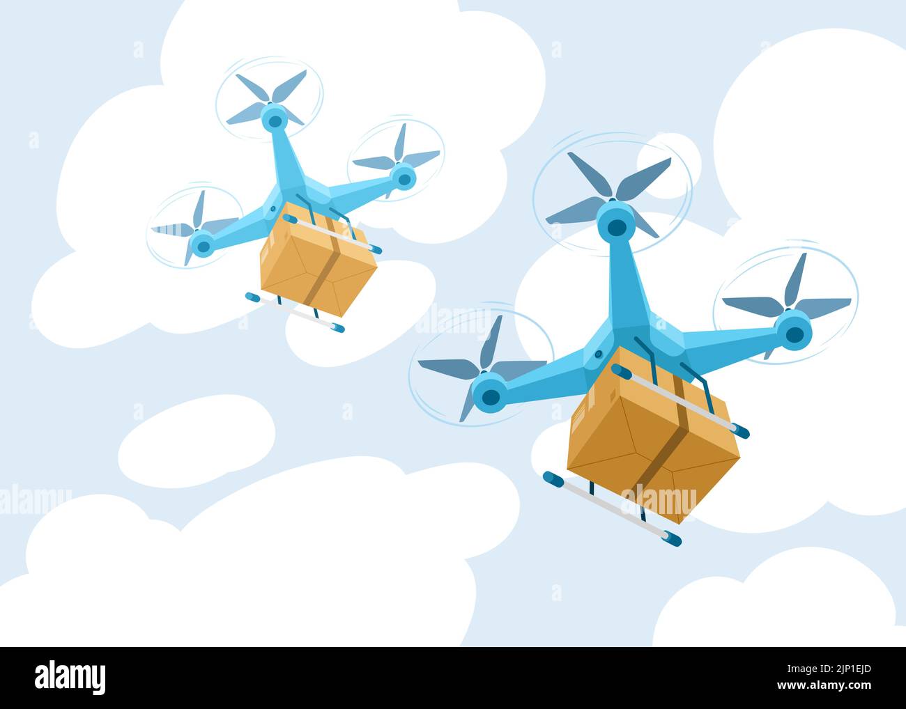 Drone for air delivery. Delivery flying robot drones, express robot ...