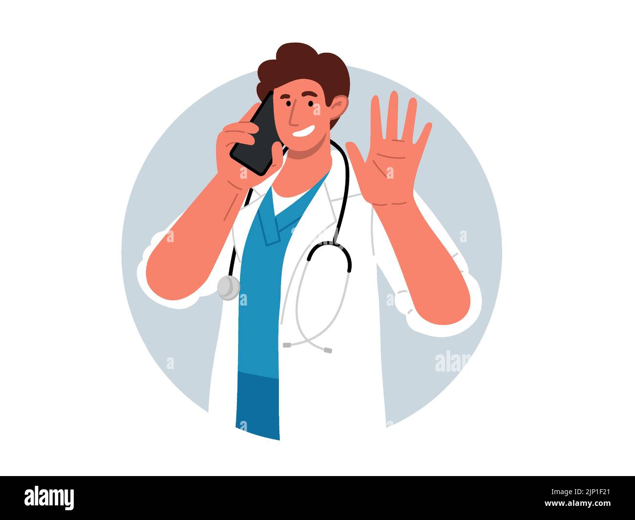 Phone call male doctor Cut Out Stock Images & Pictures - Alamy