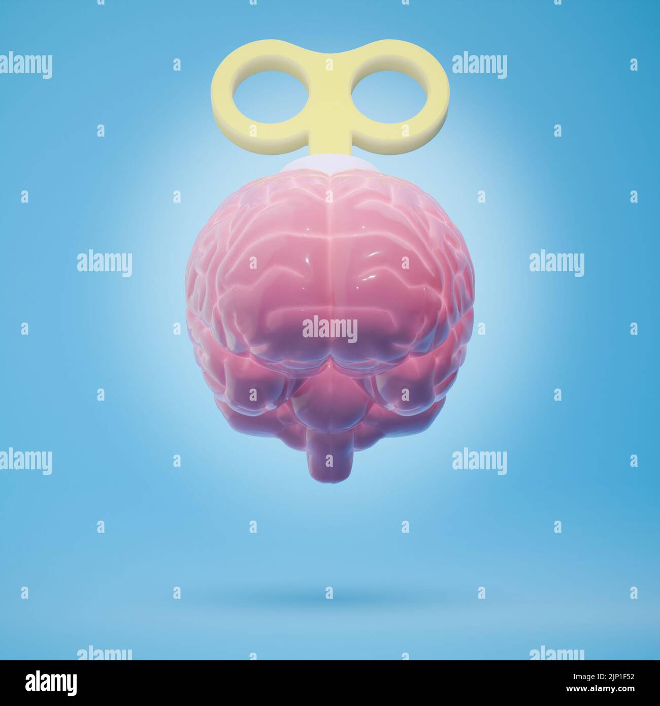 3D Rendering of a Toy Brain with a Winding Mechanism Stock Photo - Alamy