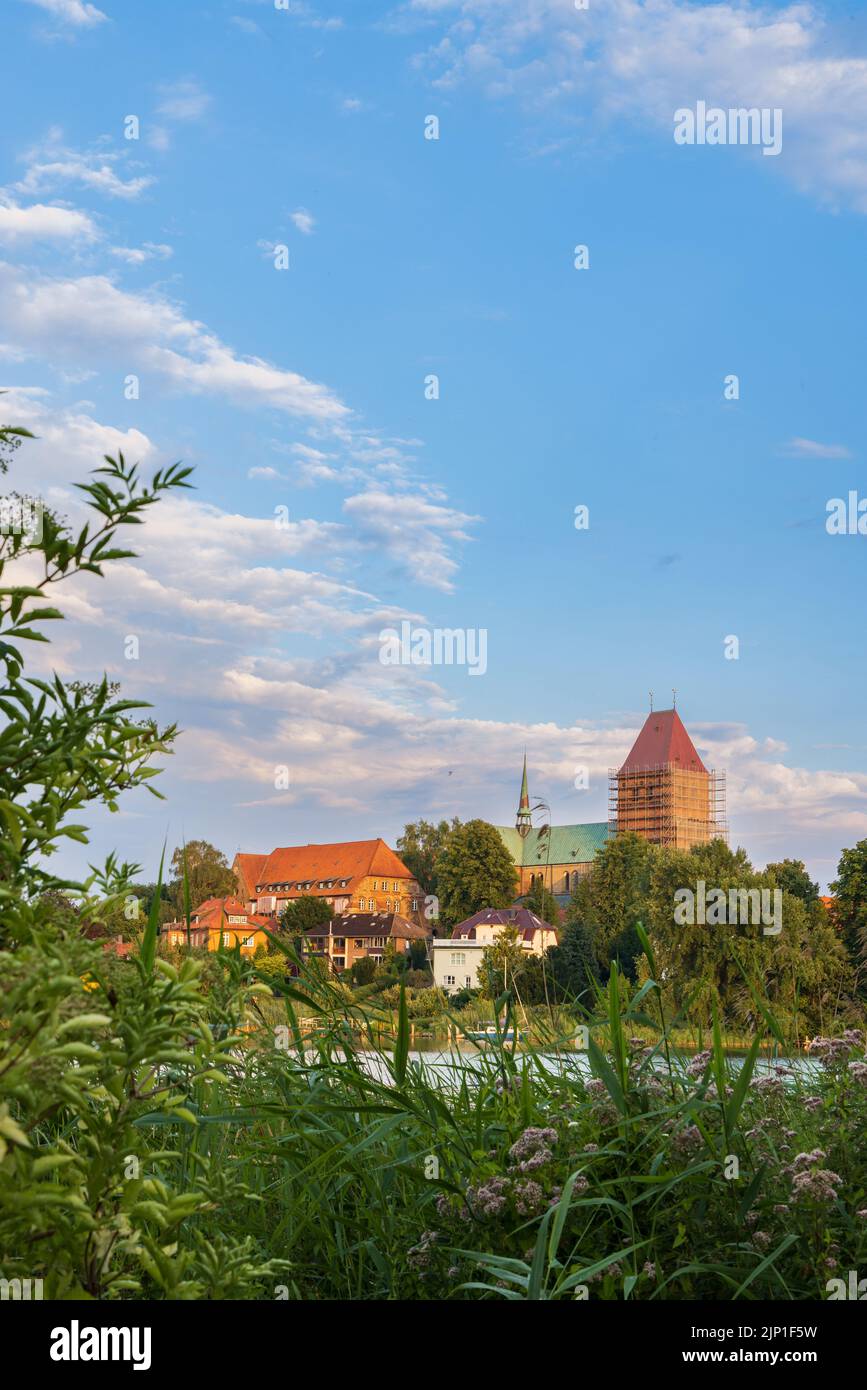 Panorama skyline of the picturesque village Ratzeburg in Schleswig ...