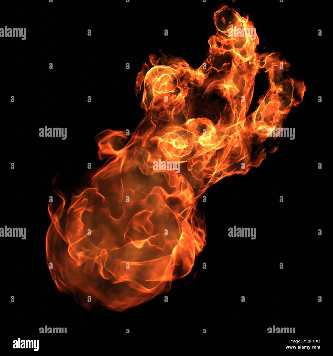 3D Rendering of an Abstract Free Form Hot Plasma Fire Flame Stock Photo ...