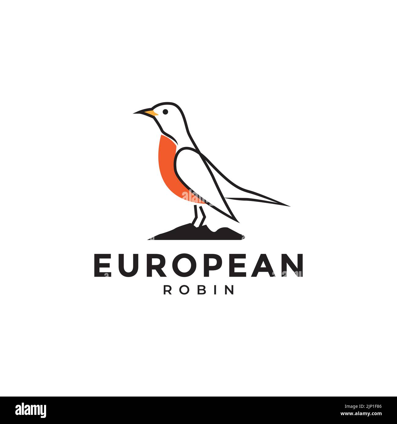 modern bird european robin logo design Stock Vector Image & Art - Alamy