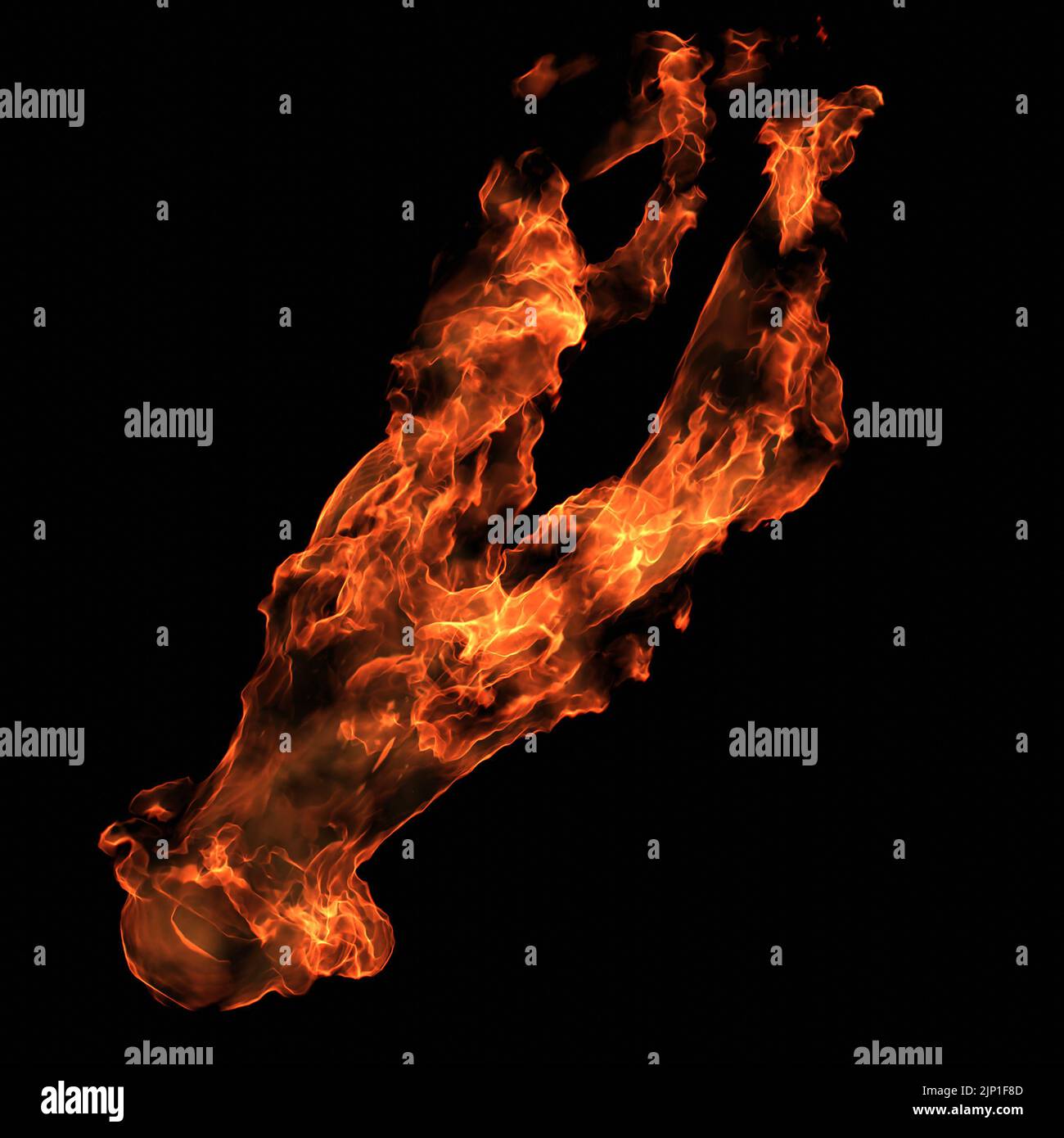 3D Rendering of an Abstract Free Form Hot Plasma Fire Flame Stock Photo ...