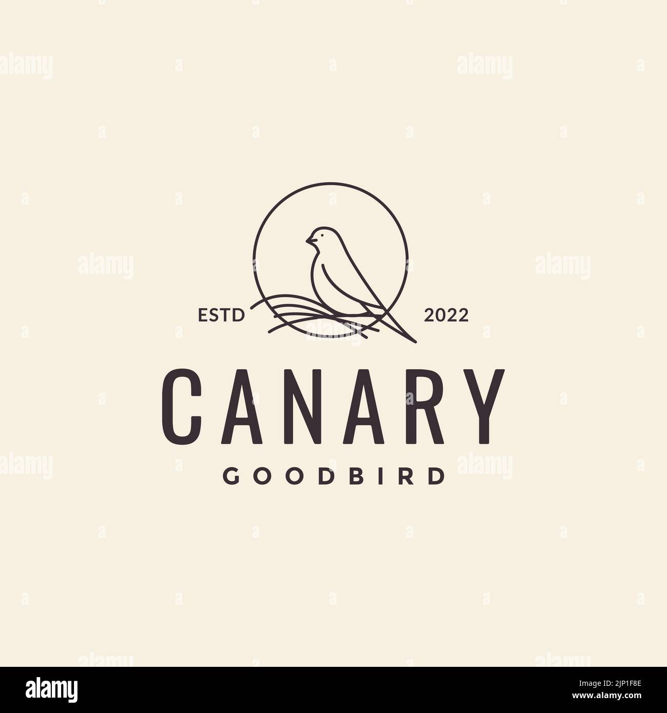 line bird canary with nest hipster logo Stock Vector Image & Art - Alamy