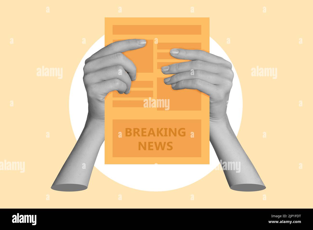 Collage photo of holding hands newspaper reading breaking news wow omg ...