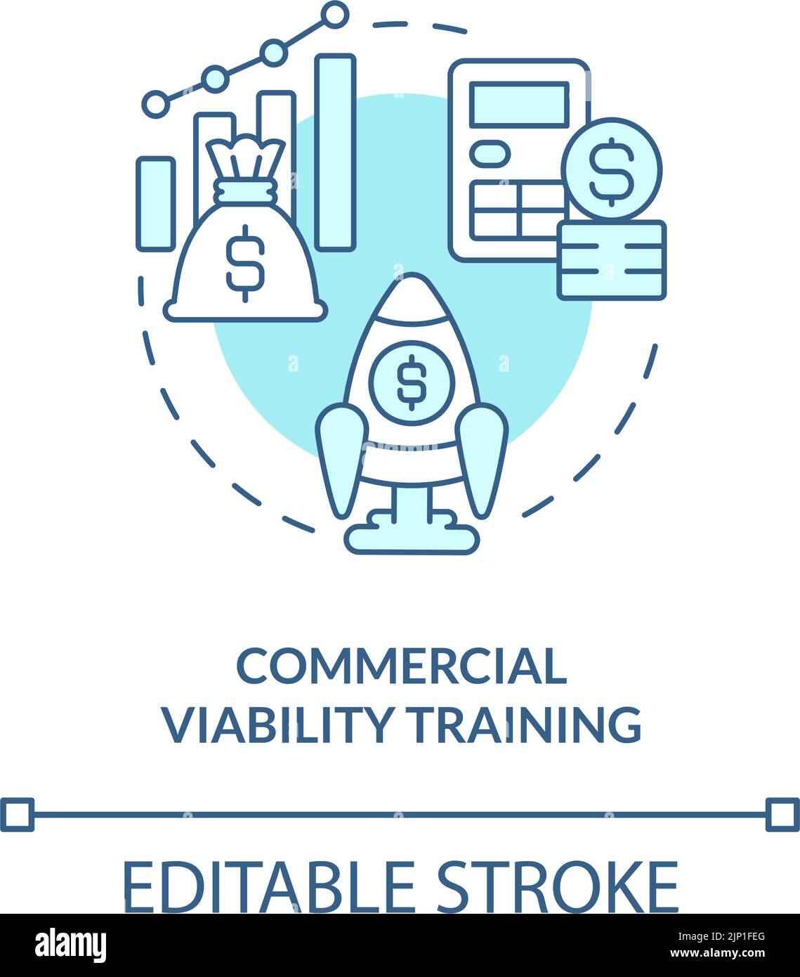 Commercial viability training turquoise concept icon Stock Vector Image ...