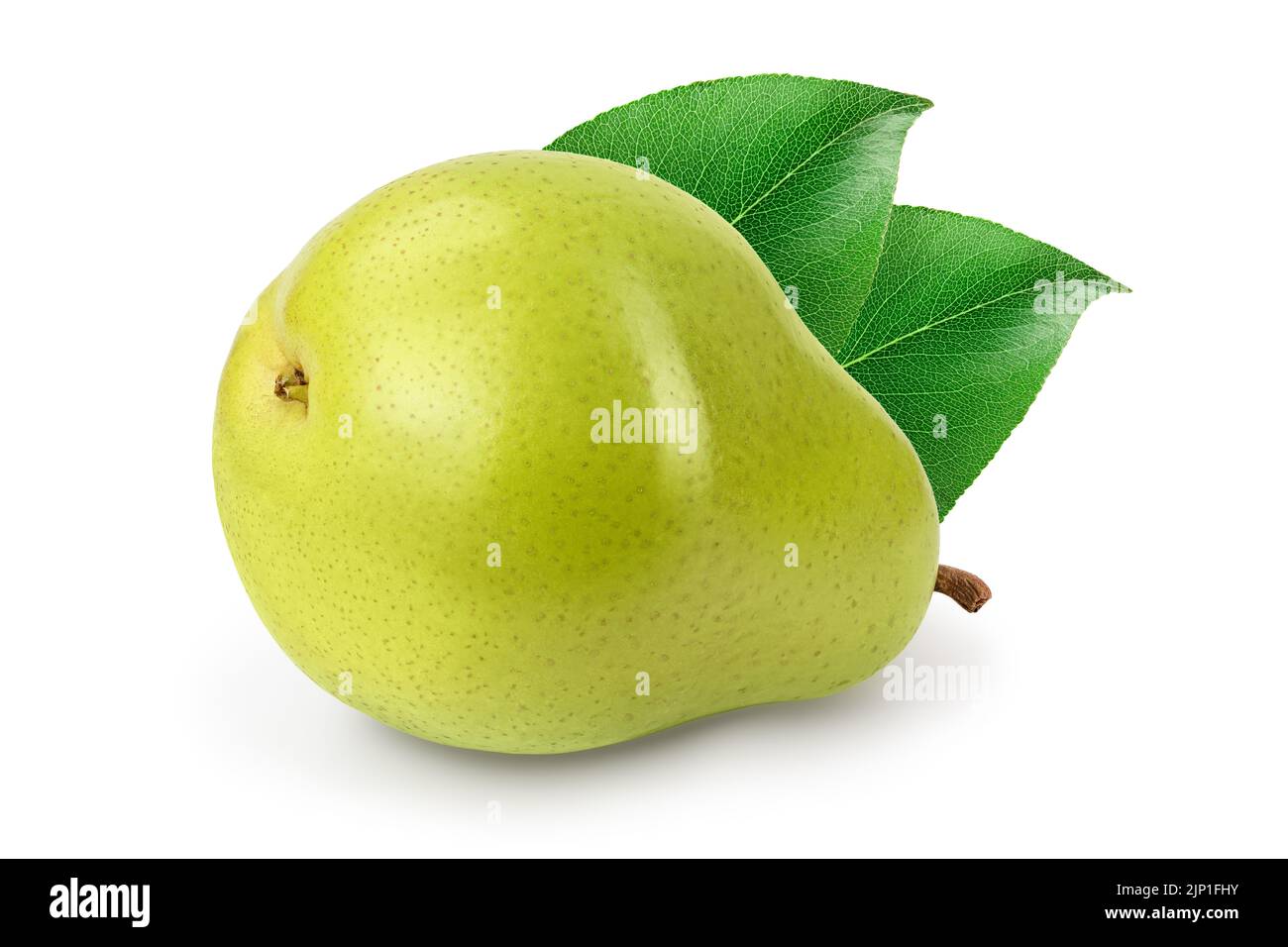 Green pear fruit isolated on white background with full depth of field ...