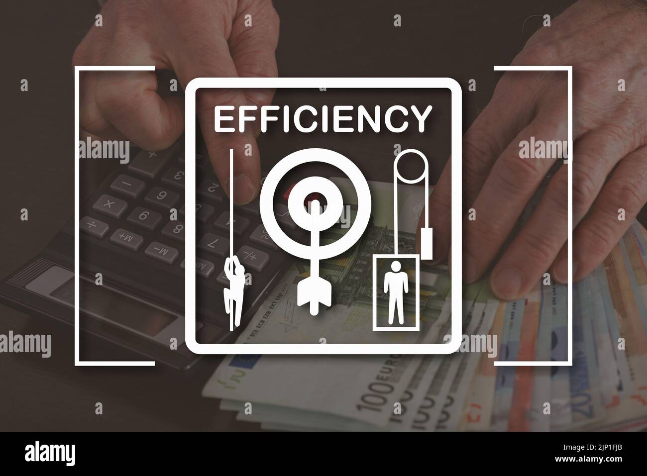 Efficiency concept illustrated by a picture on background Stock Photo ...