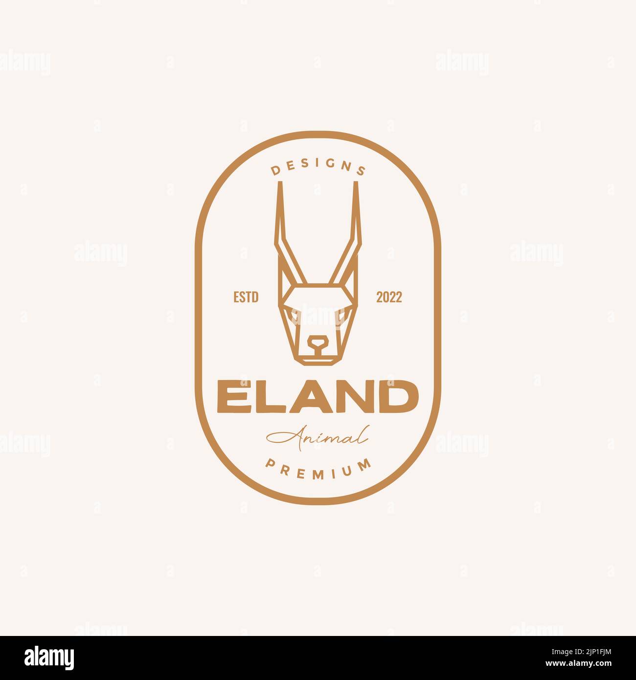 head eland line badge logo Stock Vector Image & Art - Alamy