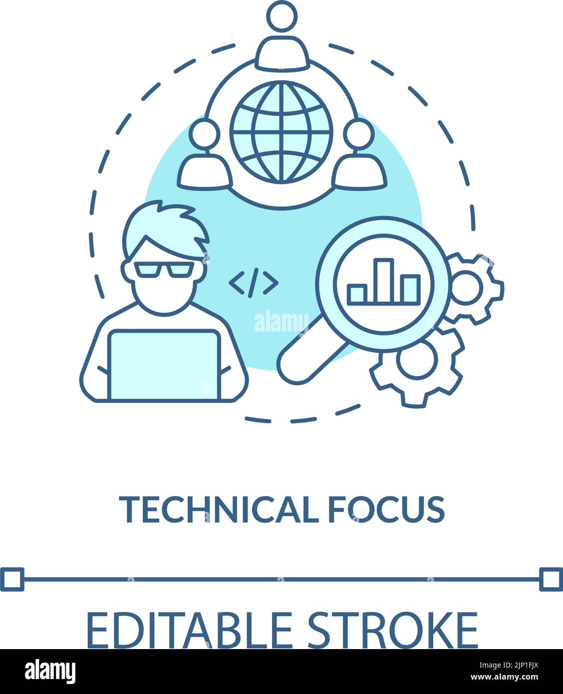 Technical focus turquoise concept icon Stock Vector Image & Art - Alamy