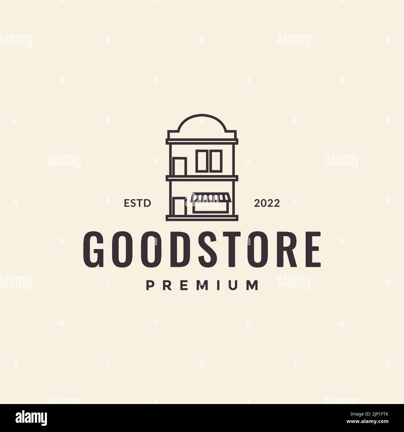 line hipster old store logo design Stock Vector Image & Art - Alamy