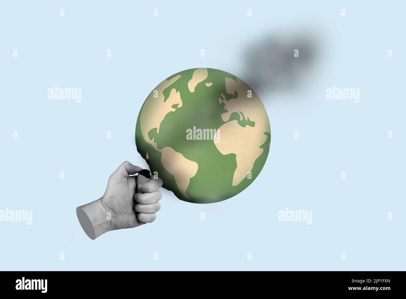 Composite collage illustration of human hand black white colors hold ...