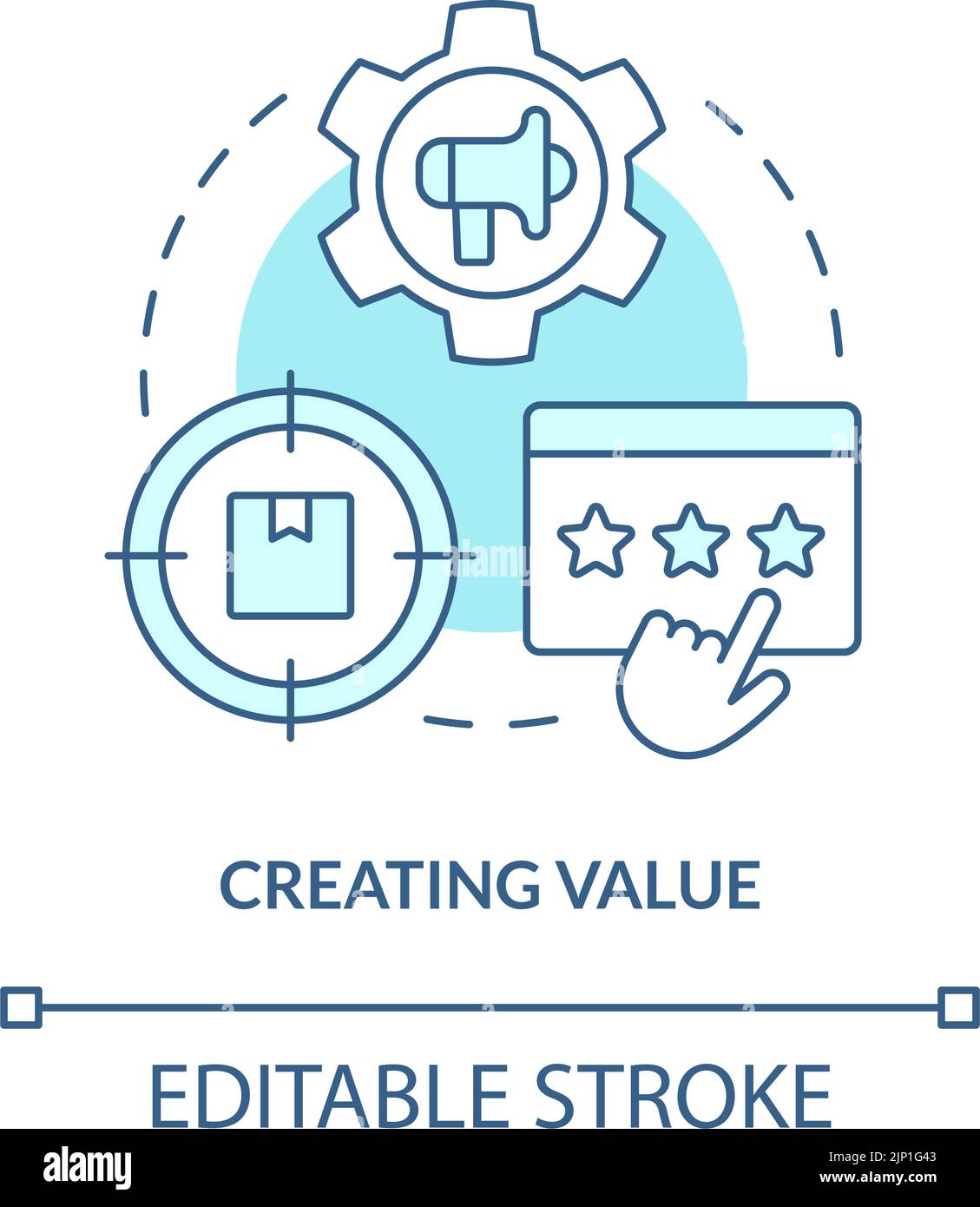 Creating value turquoise concept icon Stock Vector Image & Art - Alamy