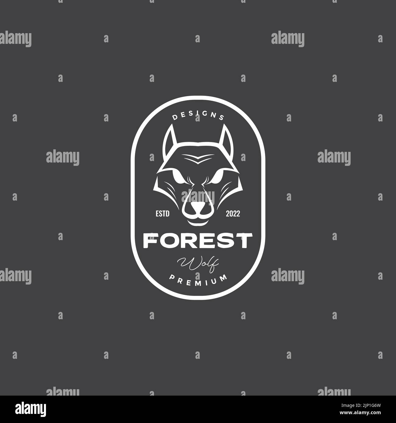 face animal wolf with badge logo design Stock Vector Image & Art - Alamy
