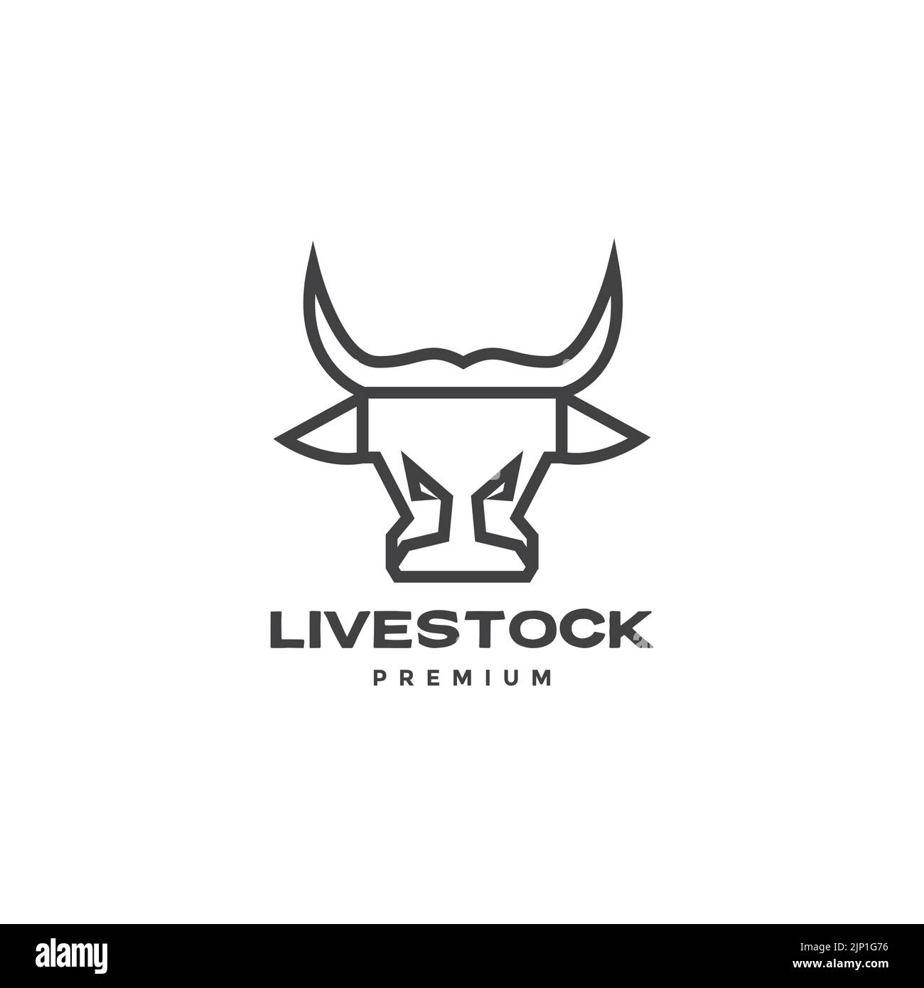 minimal head cow line modern logo Stock Vector Image & Art - Alamy