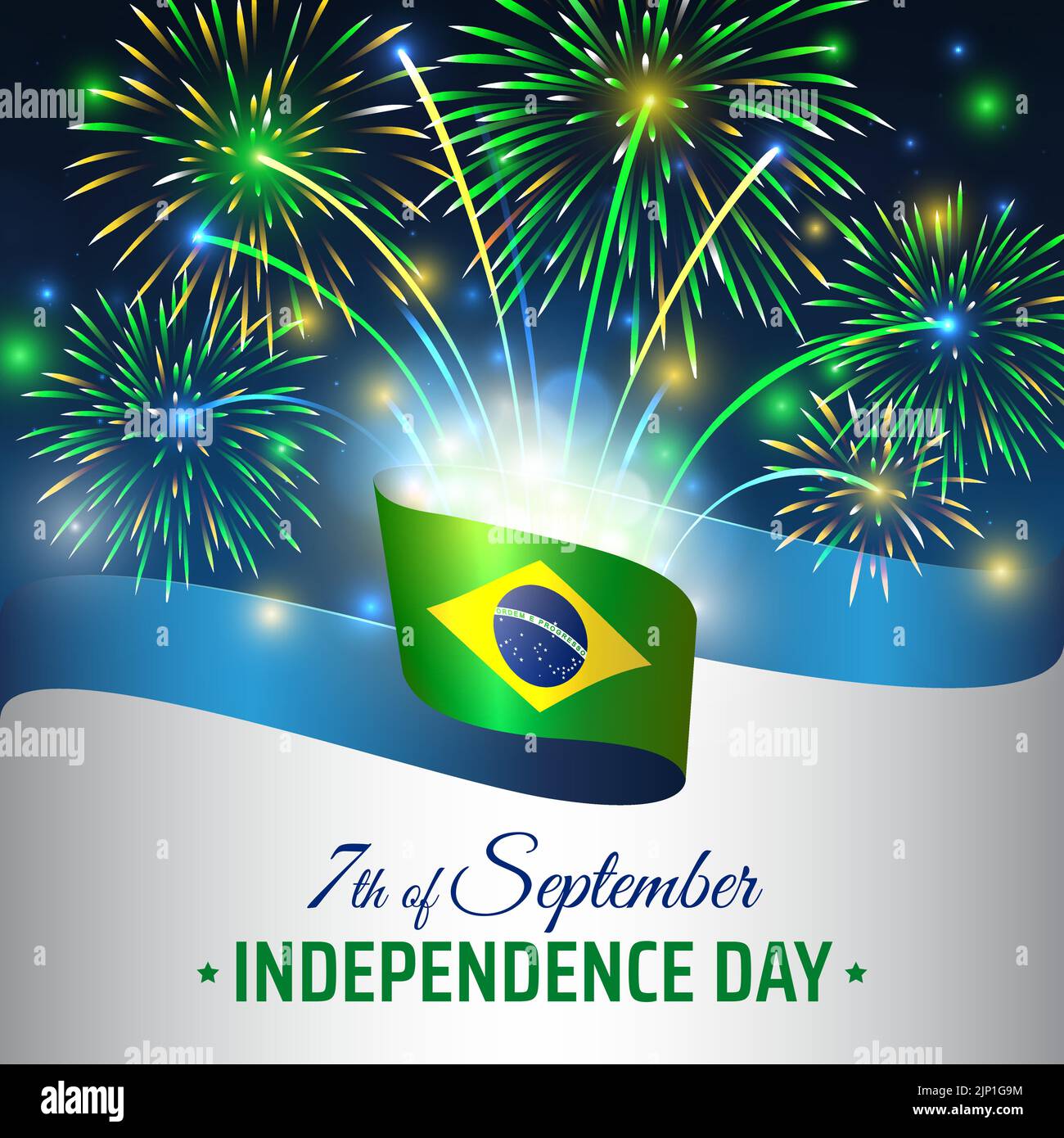 September 7, brazil independence day, vector template with brazilian ...