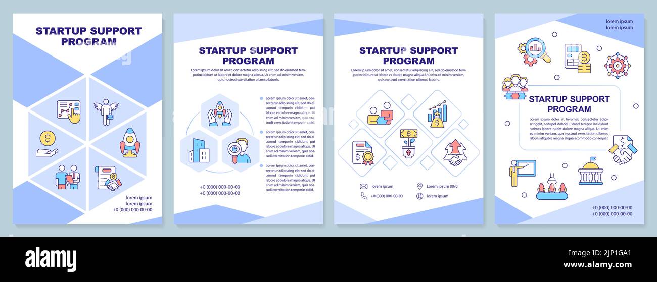 Startup support program purple brochure template Stock Vector Image ...