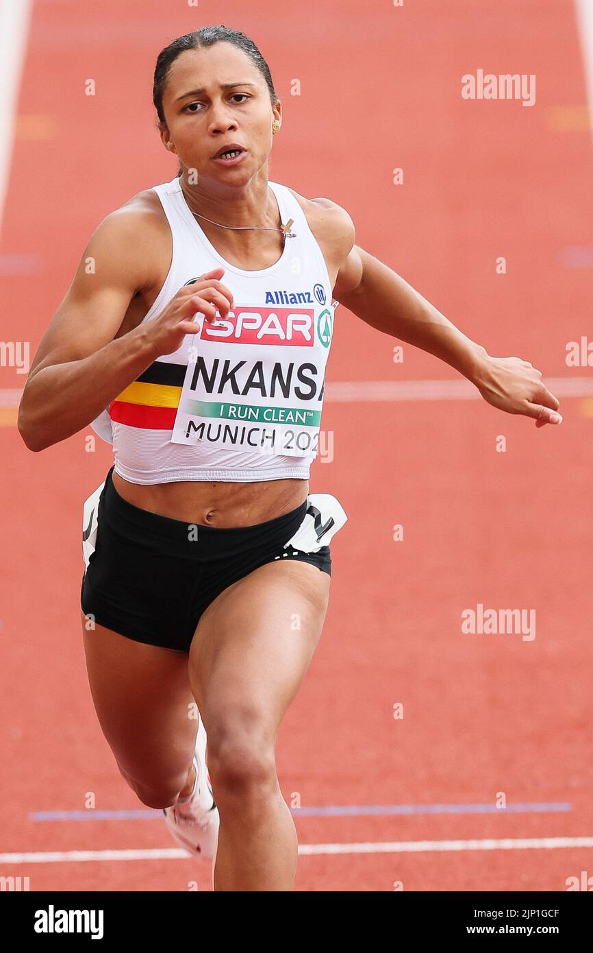 Munich, Germany. 15th Aug, 2022. Belgian Delphine Nkansa pictured in ...