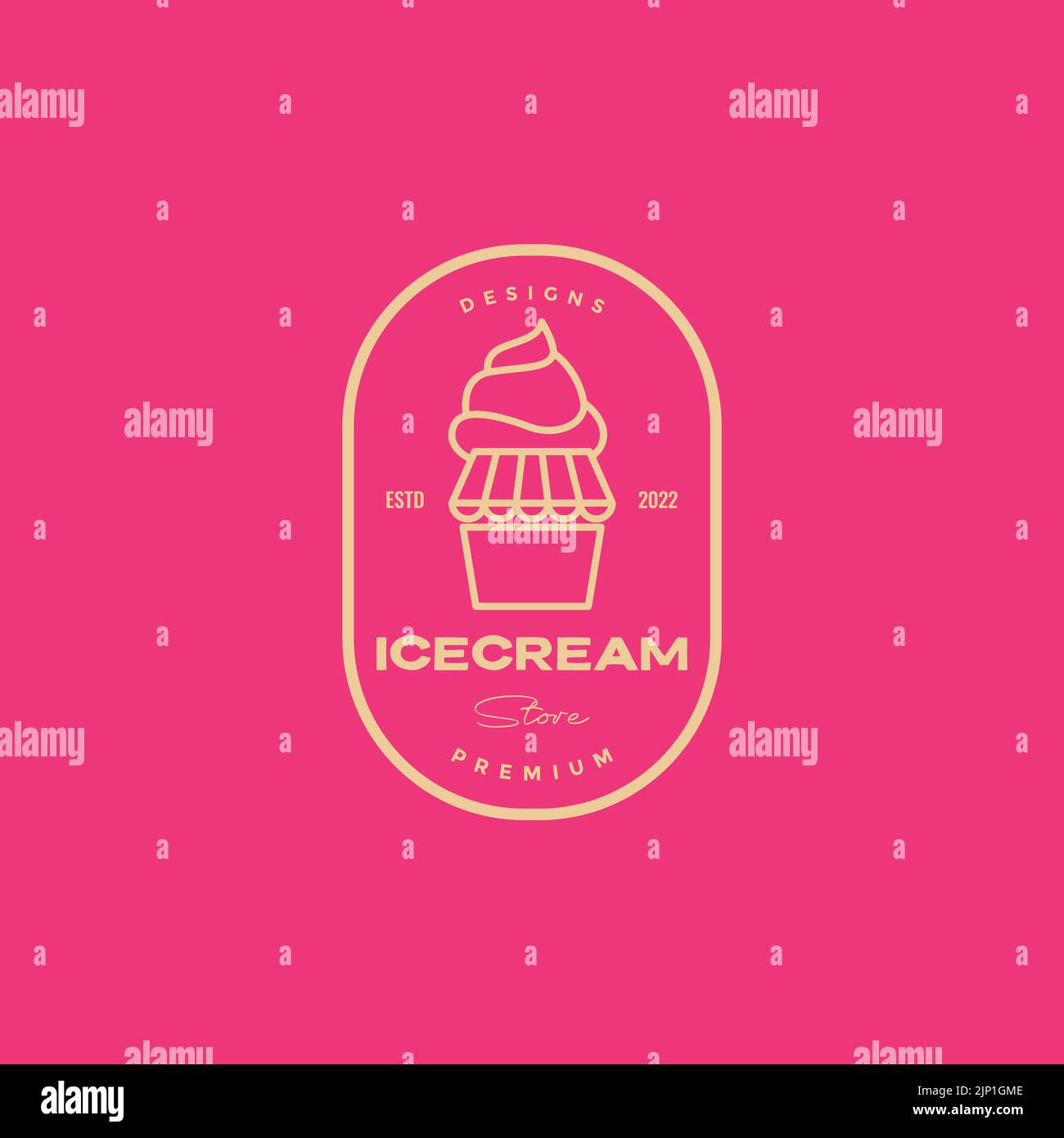 ice cream store with badge logo Stock Vector Image & Art - Alamy