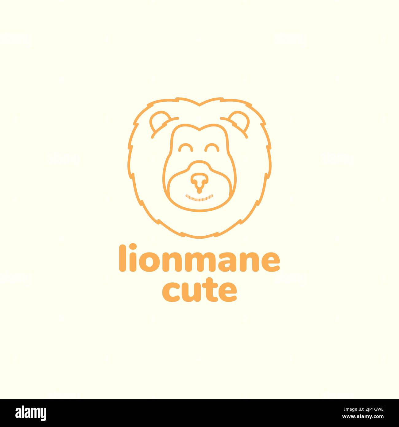 cute lion mane logo design Stock Vector Image & Art - Alamy