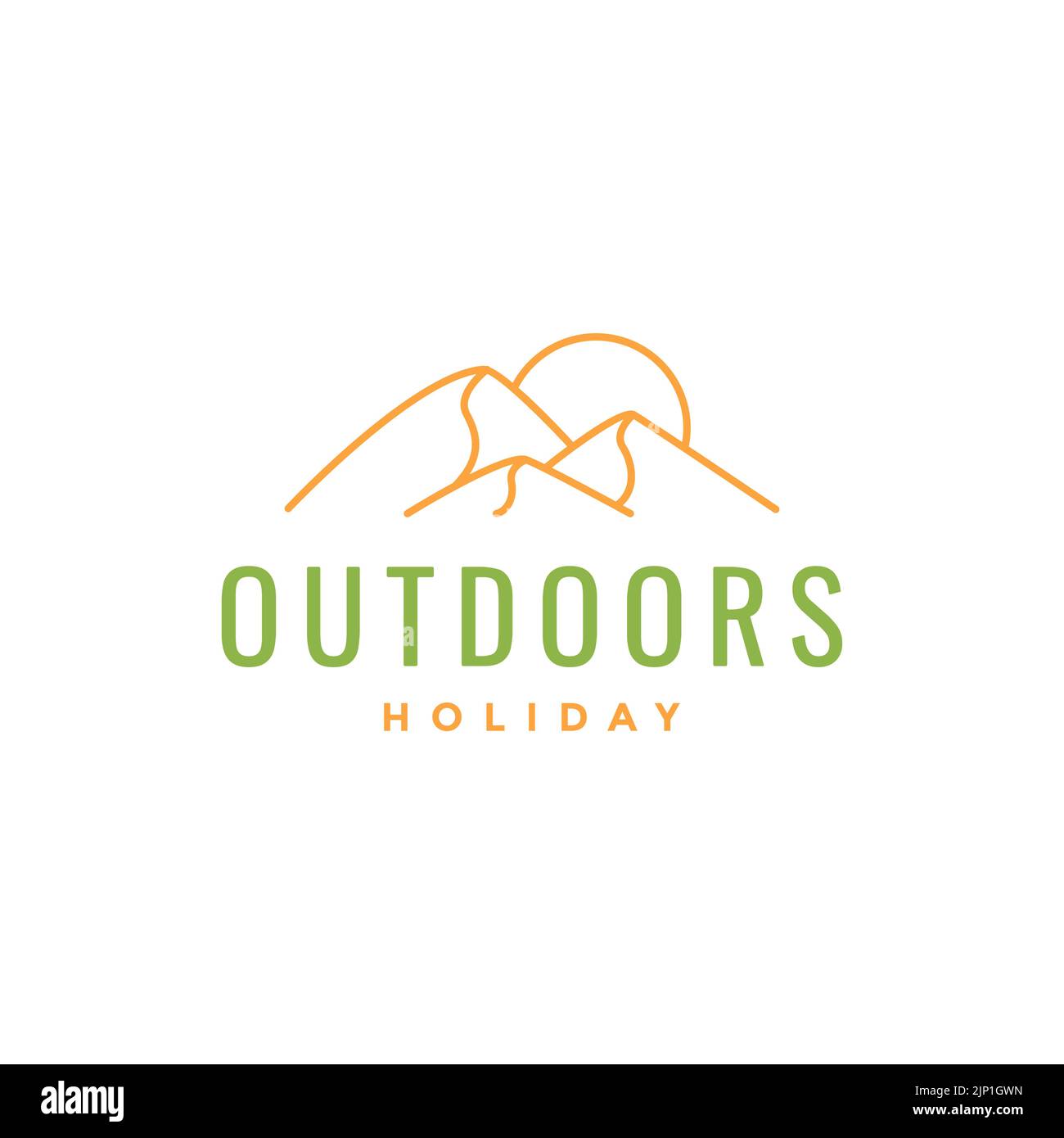 Simple line drawing mountain landscape Stock Vector Images - Alamy