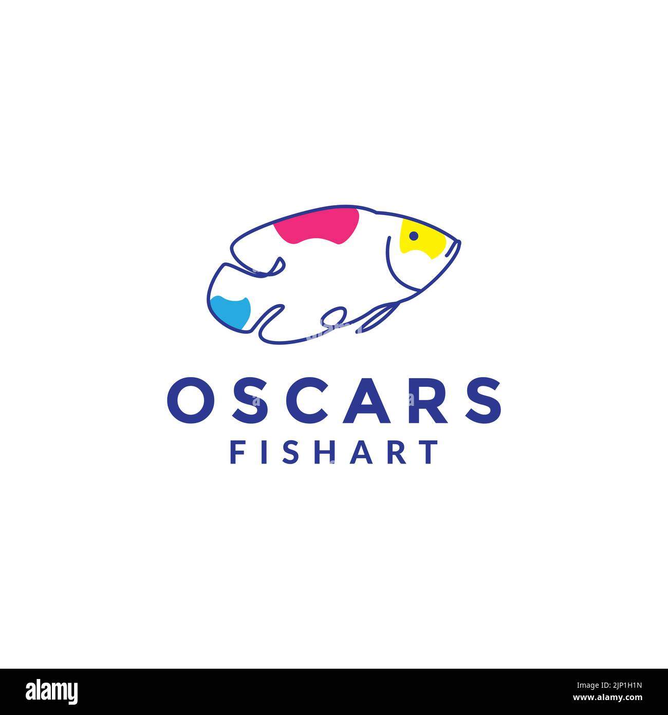 animal fish oscar abstract line logo Stock Vector Image & Art - Alamy