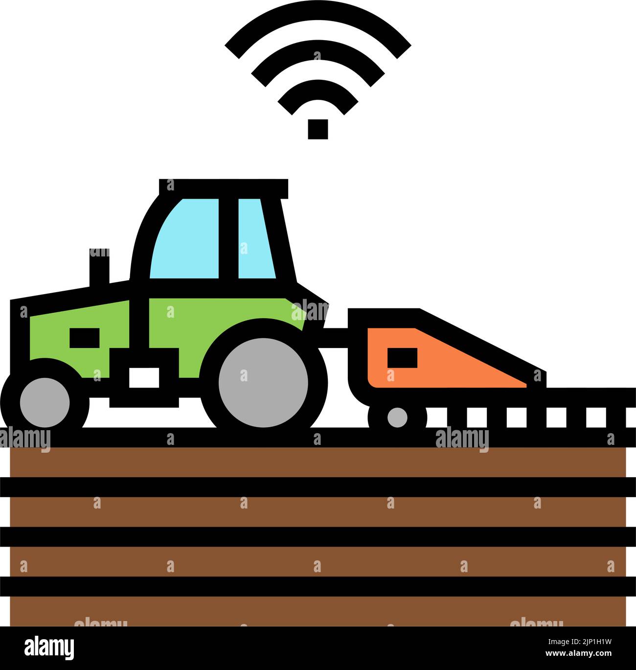 tillage smart farm agriculture color icon vector illustration Stock ...