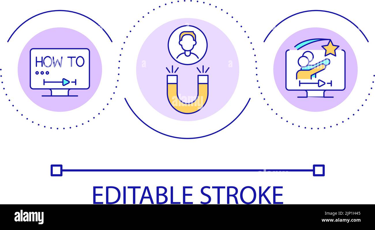 How To Attract Customer Video Instruction Loop Concept Icon Stock Vector Image And Art Alamy 5694