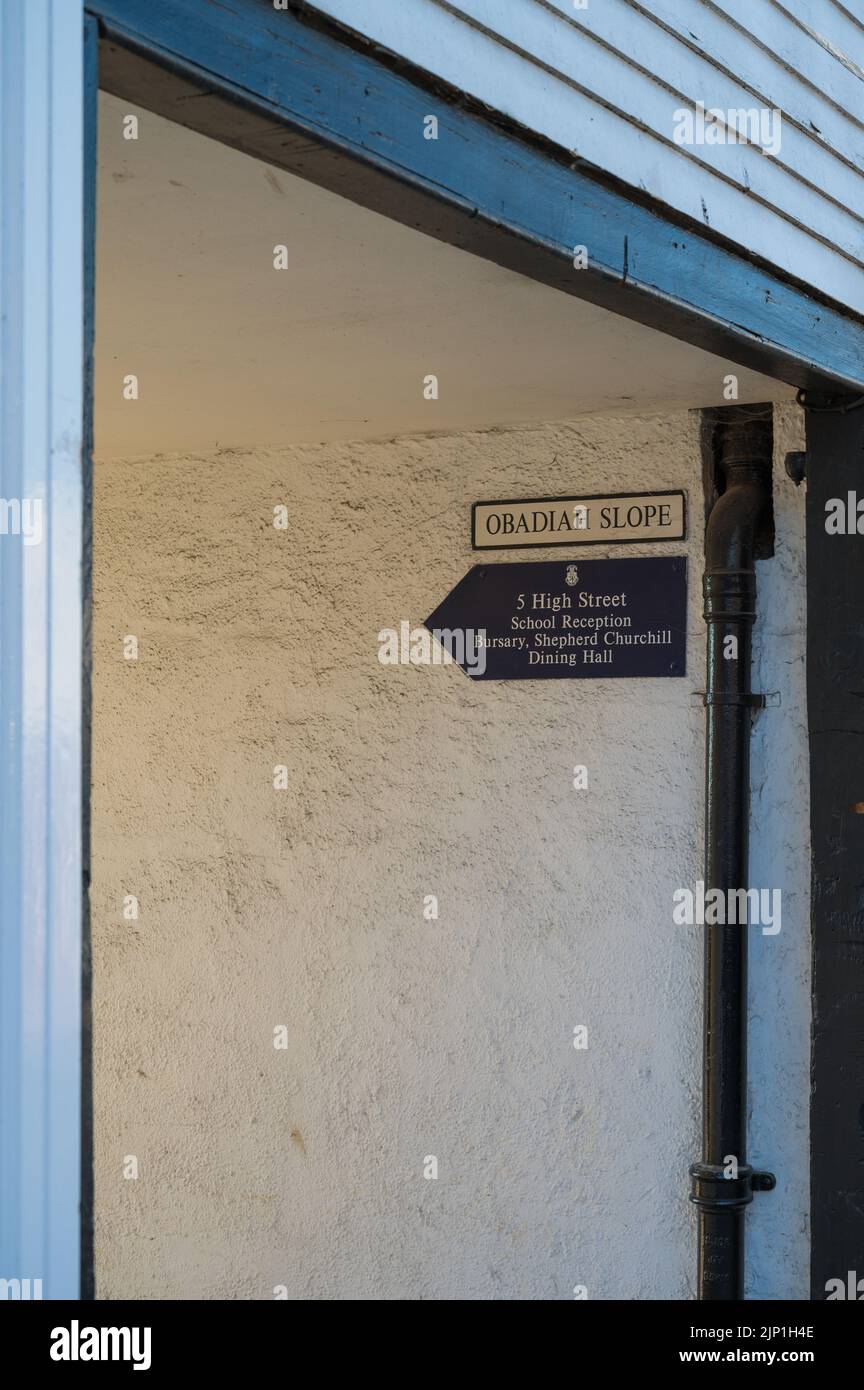 Obadiah Slope, the private entrance to Harrow School reception and ...