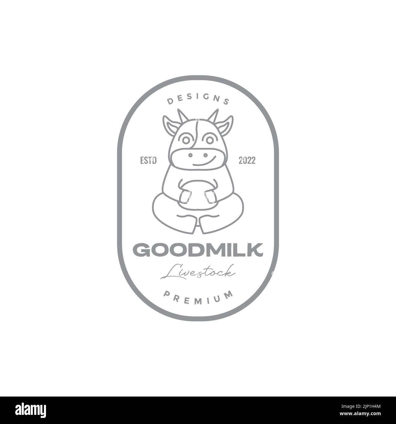 cartoon fat cow badge logo design Stock Vector Image & Art - Alamy