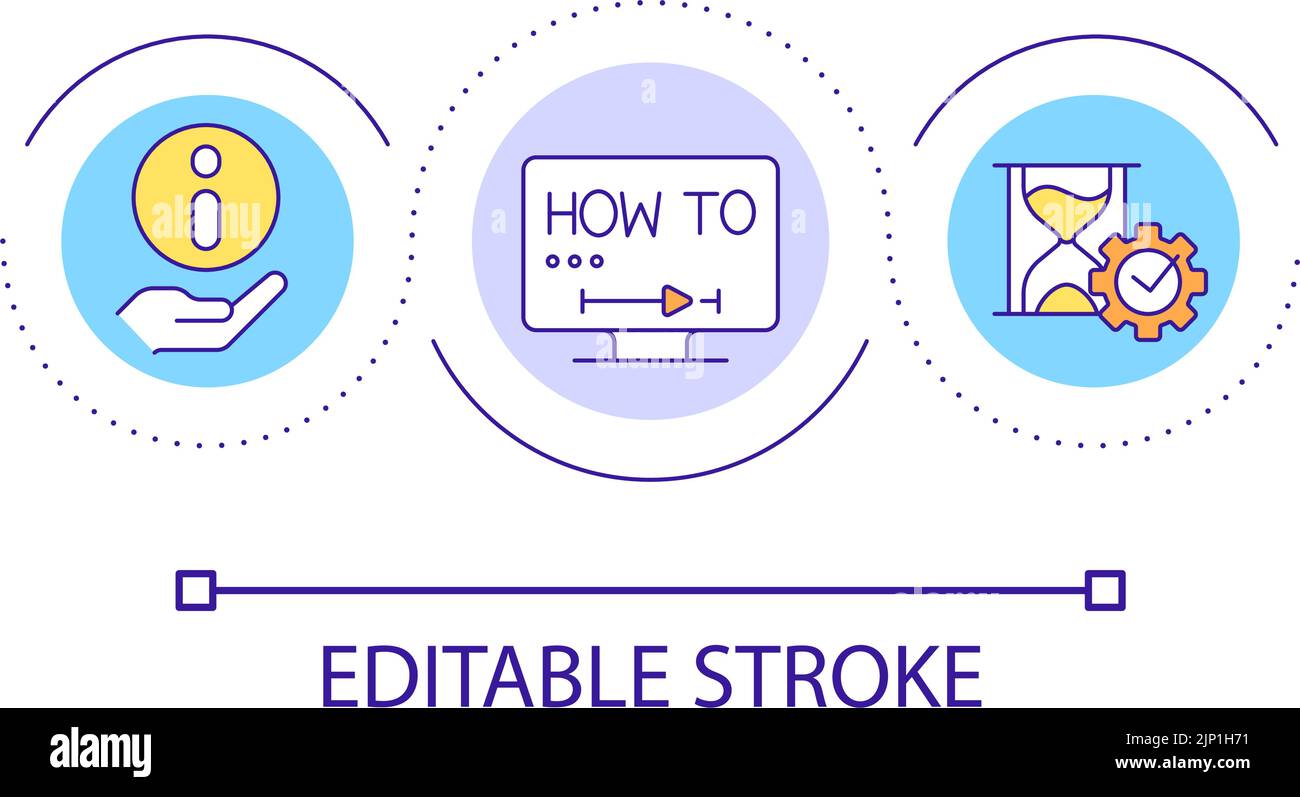 Concise education video loop concept icon Stock Vector Image & Art - Alamy